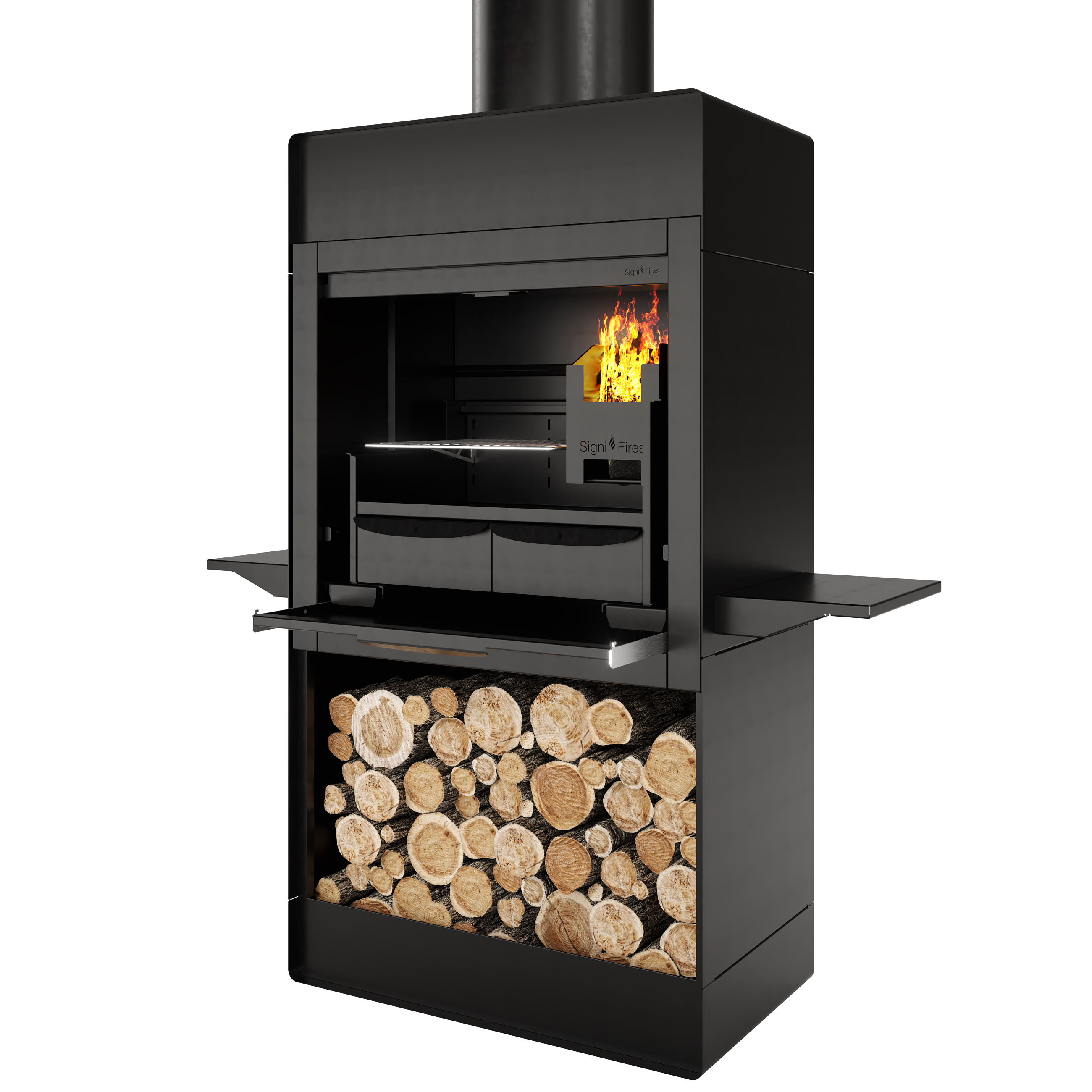 Signi Fires Ember Freestanding: Wood Braai for Home - Modern Fire Places